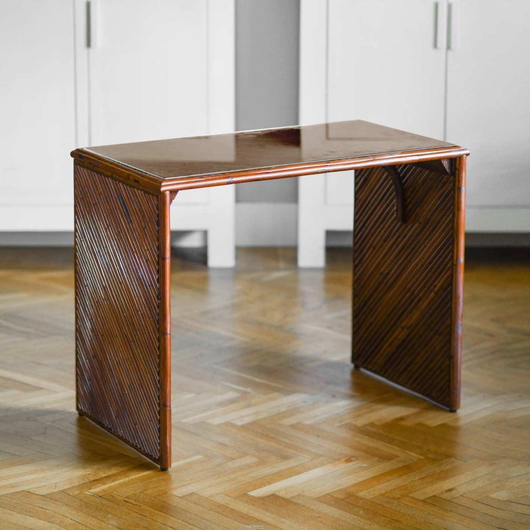 “Molto” bamboo writing desk with glass shelf (limited edition) For Sale ...