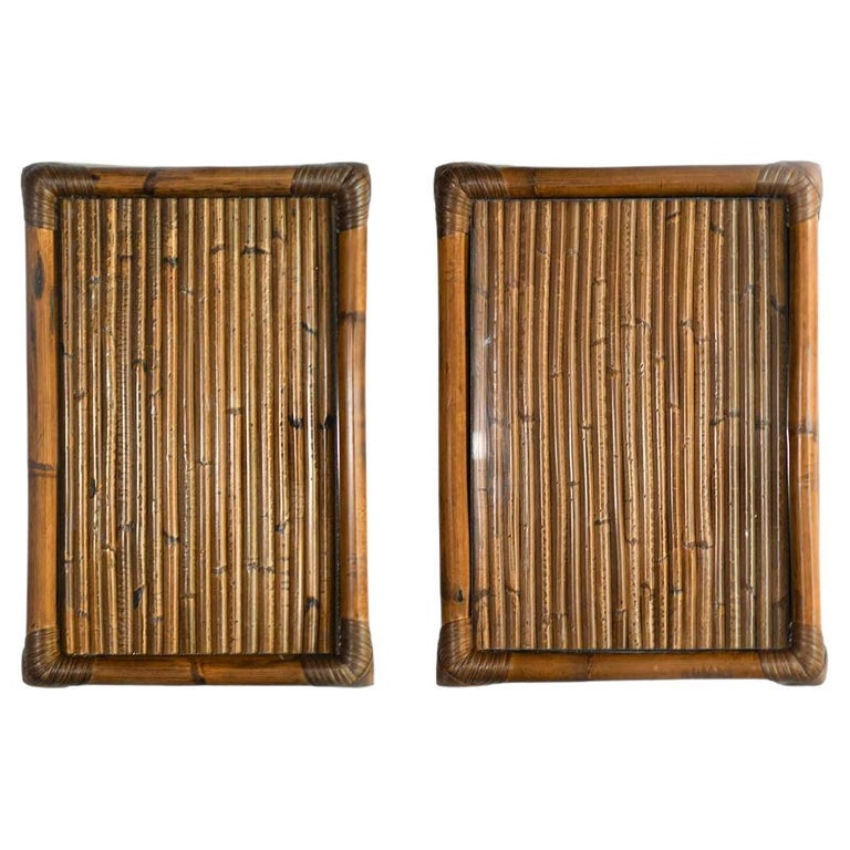"Molto" Rectangular Bamboo Trays 'Set of 2' For Sale at 1stDibs