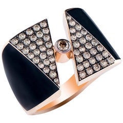 Molu Diamond Angular Gold Ring For Sale at 1stdibs