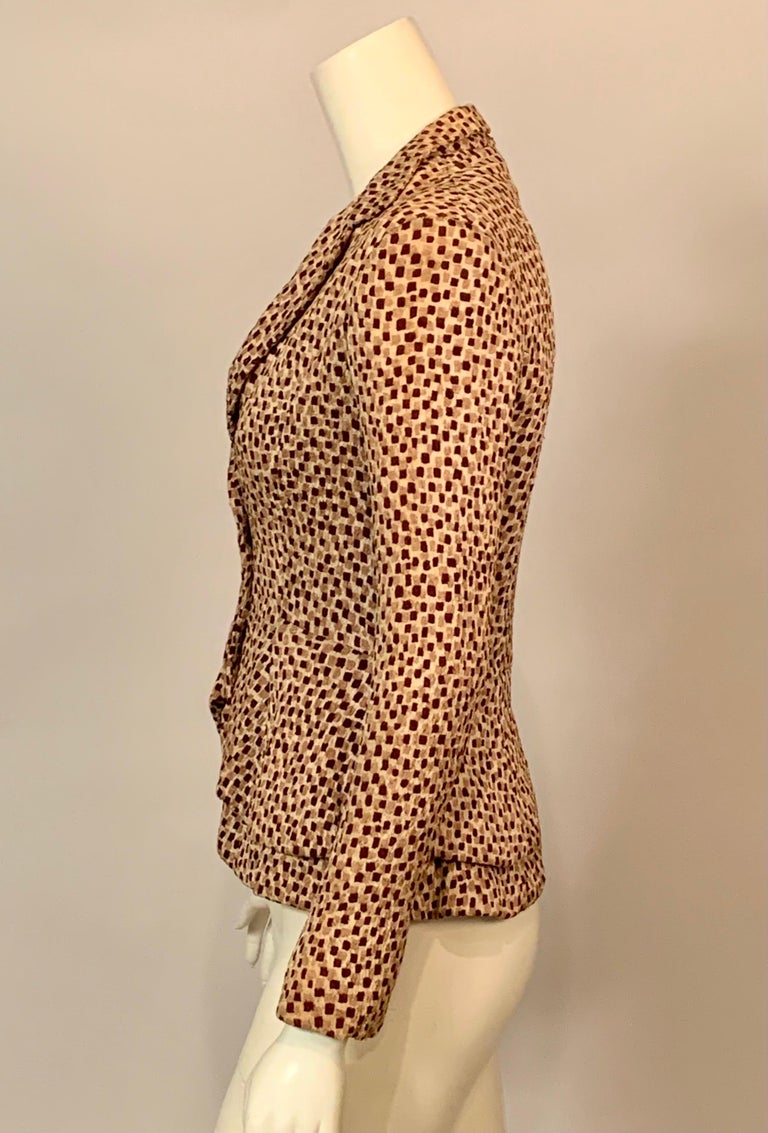 Molyneux Haute Couture Patterned Silk Jacket For Sale at 1stDibs