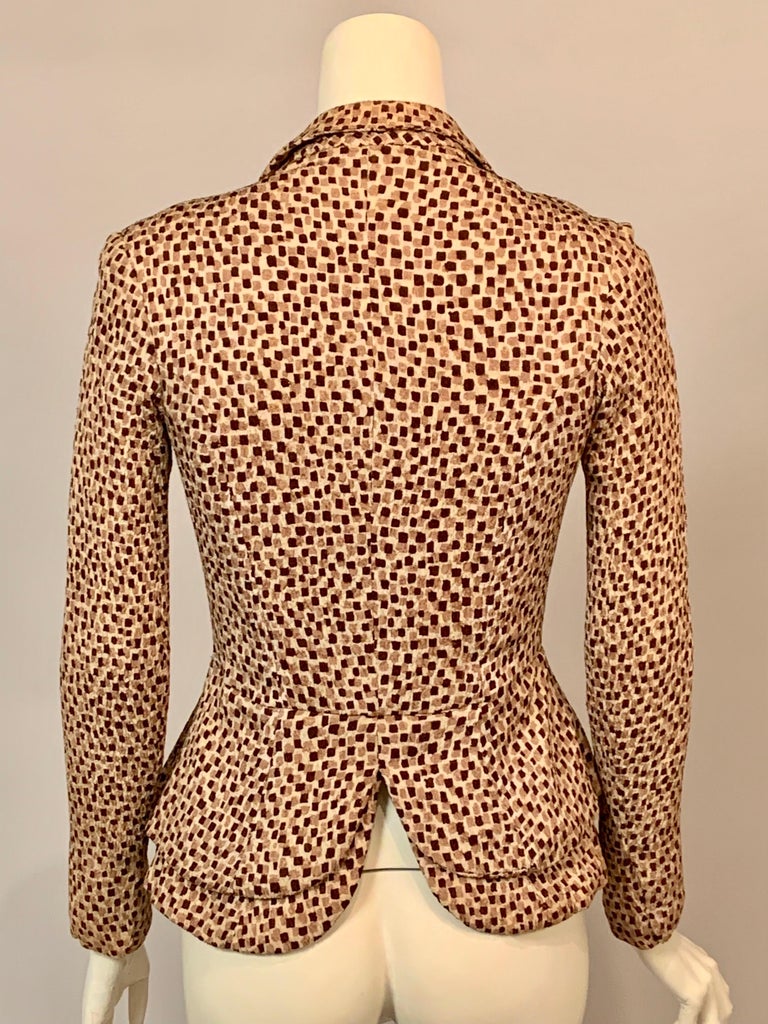 Molyneux Haute Couture Patterned Silk Jacket For Sale at 1stDibs