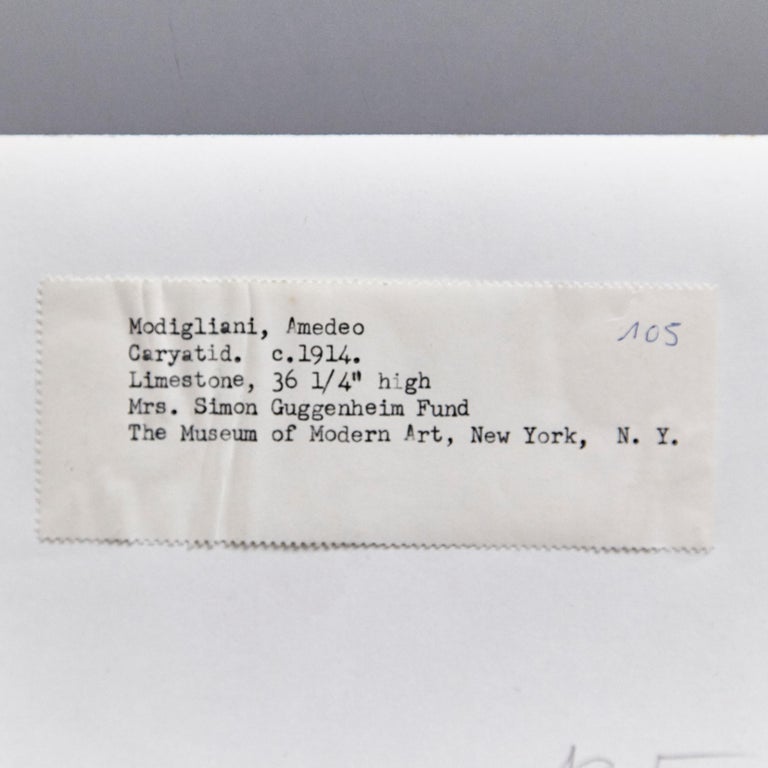 MOMA Photography of Modigliani Scultpure by Soichi Sunami, circa 1950 ...