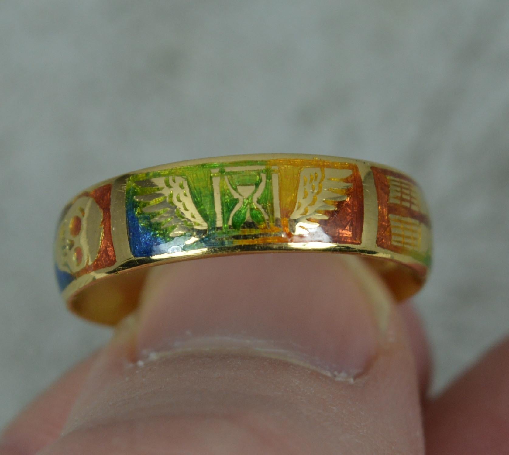 Momento Mori 22 Carat Gold and Pride Multi Colour Enamel Skull Skeleton ...