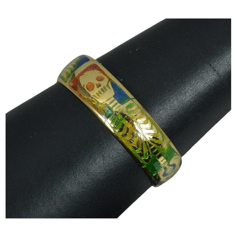Momento Mori 22 Carat Gold and Pride Multi Colour Enamel Skull Skeleton ...