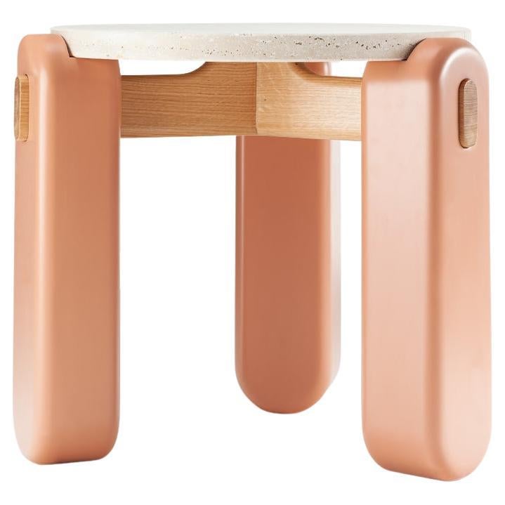 Modern Center Table Black with Tabletop in Travertine Marble and Feet ...