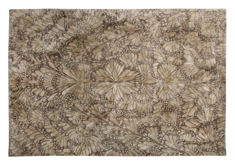 Monarch Smoke Silk Rug by Alexander McQueen For Sale at 1stDibs