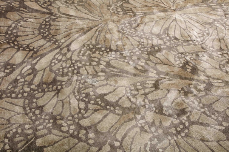 Monarch Smoke Silk Rug by Alexander McQueen For Sale at 1stDibs