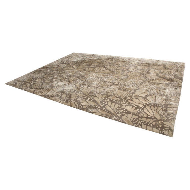 Monarch Smoke Silk Rug by Alexander McQueen For Sale at 1stDibs