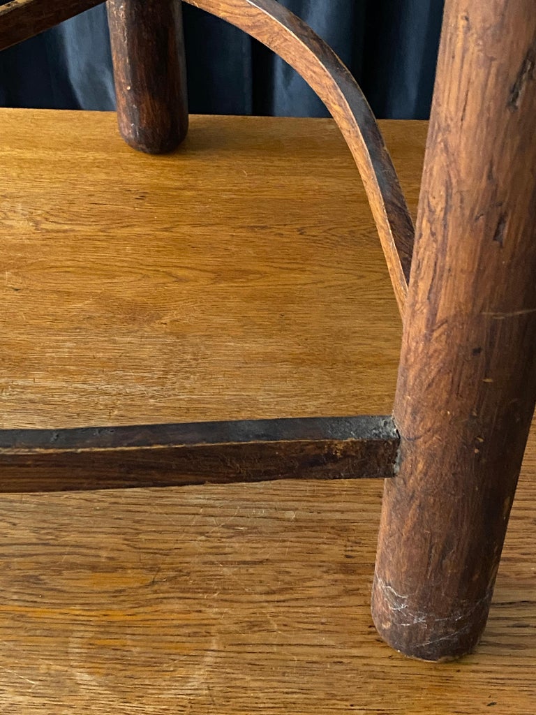 Monastery Chair, Carved and Stained Wood, Leather, Sweden, Early 20th ...