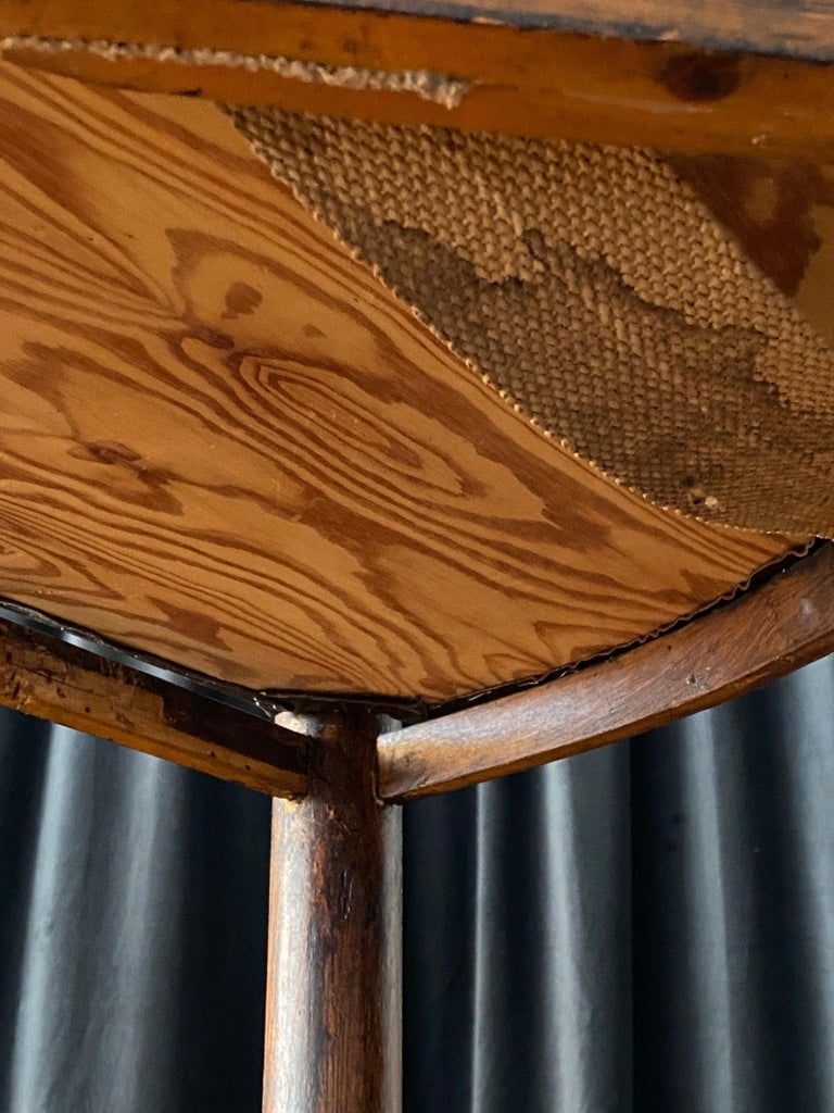 Monastery Chair, Carved and Stained Wood, Leather, Sweden, Early 20th ...