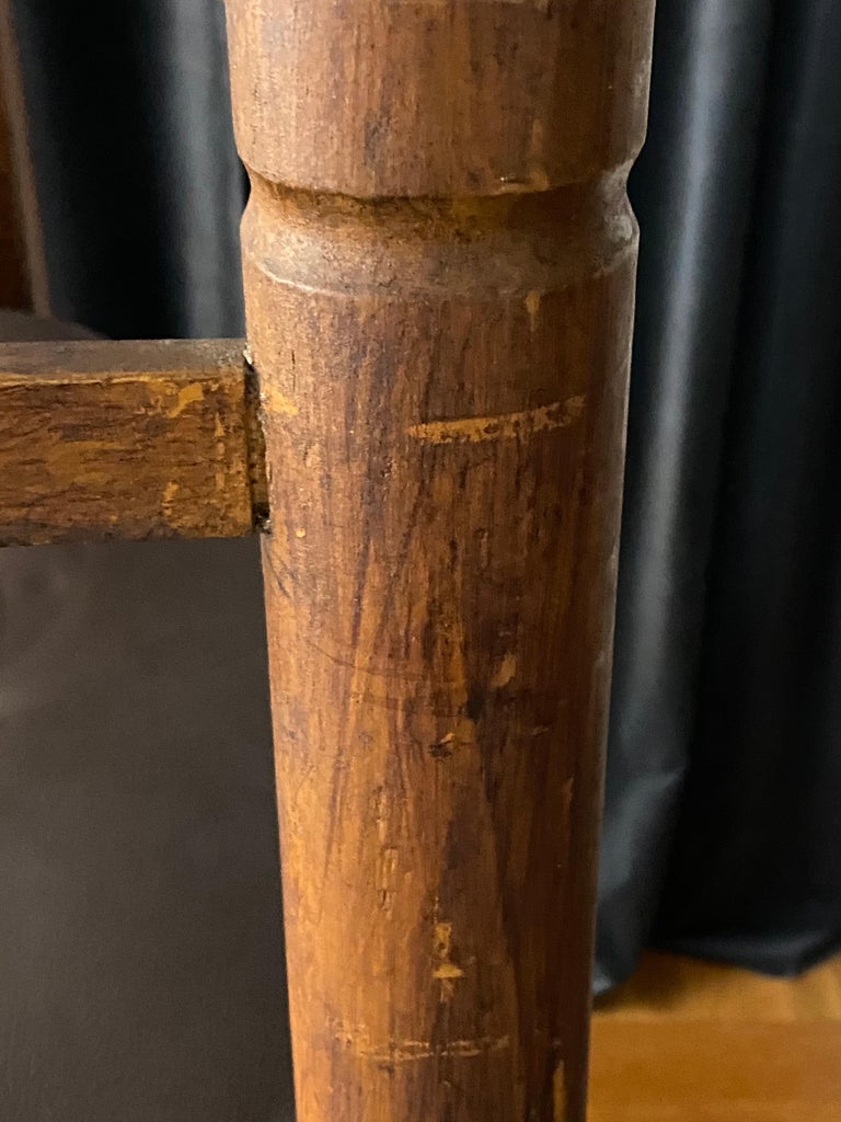 Monastery Chair, Carved and Stained Wood, Leather, Sweden, Early 20th ...