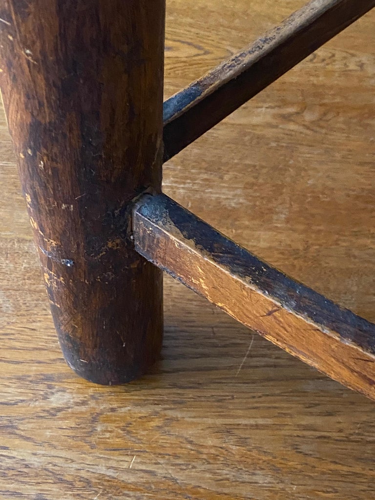 Monastery Chair, Carved and Stained Wood, Leather, Sweden, Early 20th ...