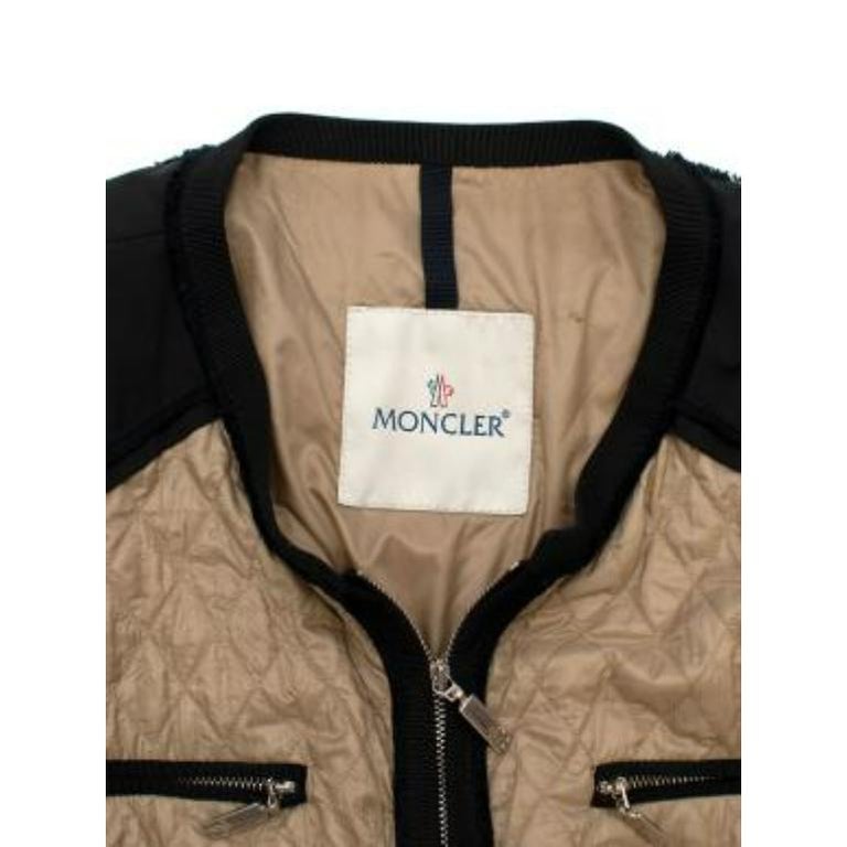 Moncler beige and black nylon Roseline jacket For Sale at 1stDibs