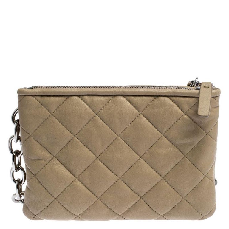 Moncler Beige Quilted Leather Flap Crossbody Bag For Sale at 1stDibs