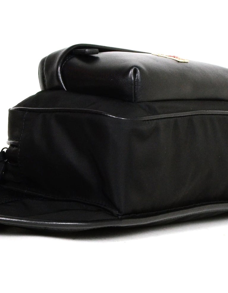 Moncler Black Nylon Leather Unisex Front Pocket Waist Pouch Belt Bag ...