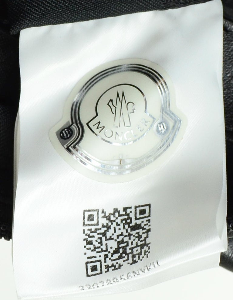 Moncler Black Nylon Leather Unisex Front Pocket Waist Pouch Belt Bag ...