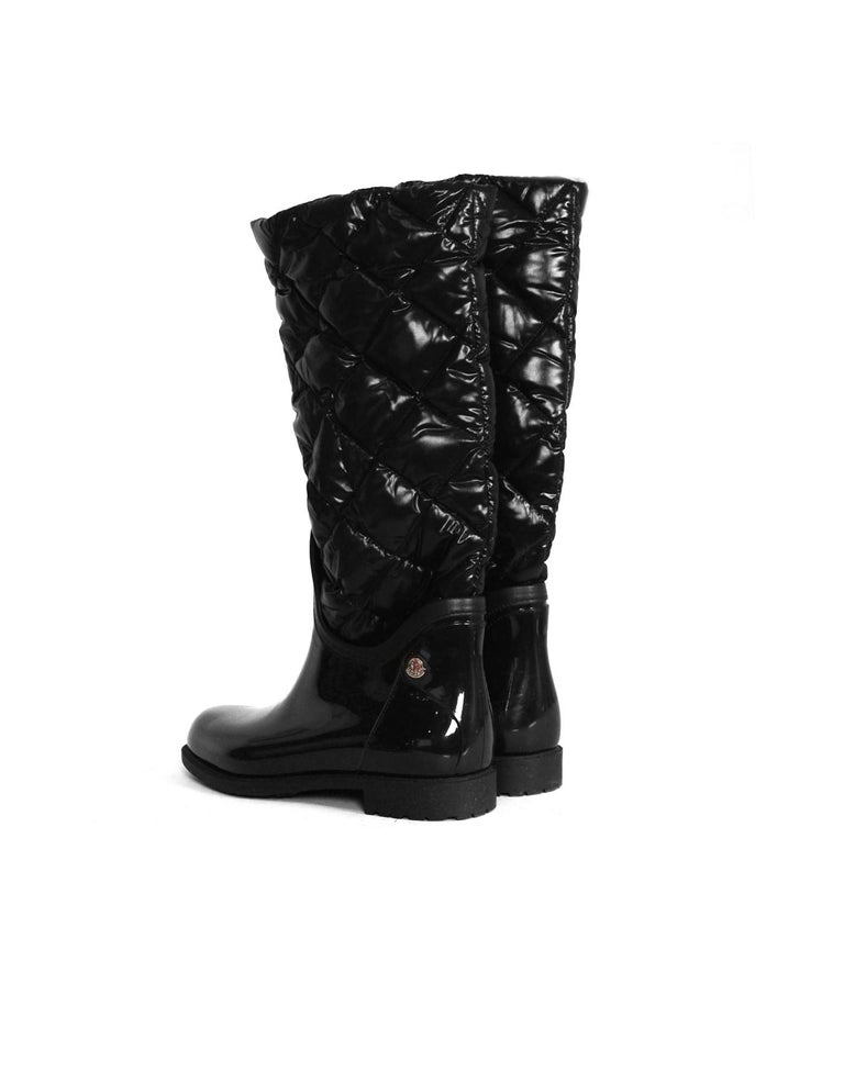 Moncler Black Rubber Rain Boots with Detachable Quilted Down sz 36 For ...
