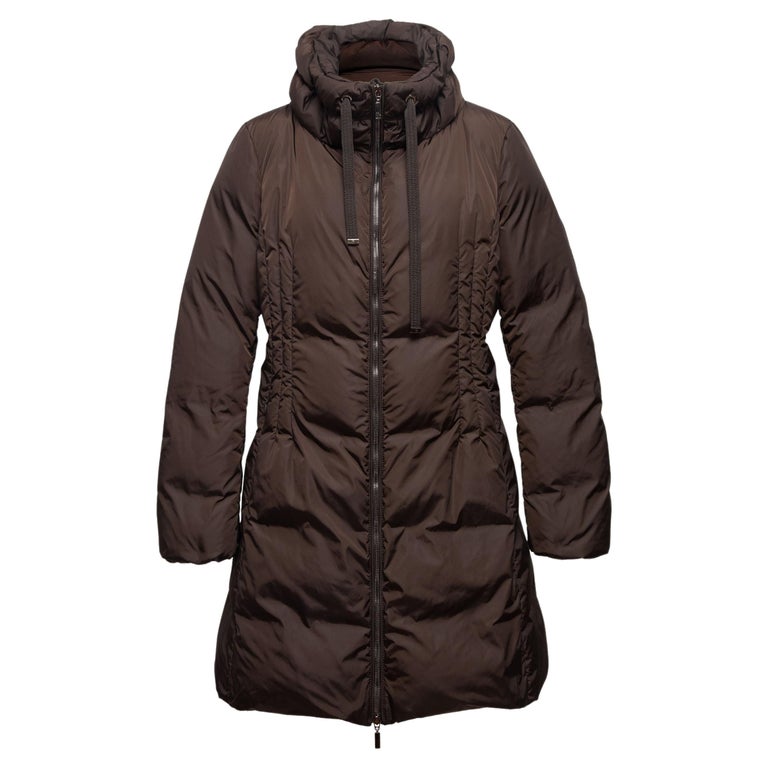 Moncler Brown Long Down Puffer Coat For Sale at 1stDibs