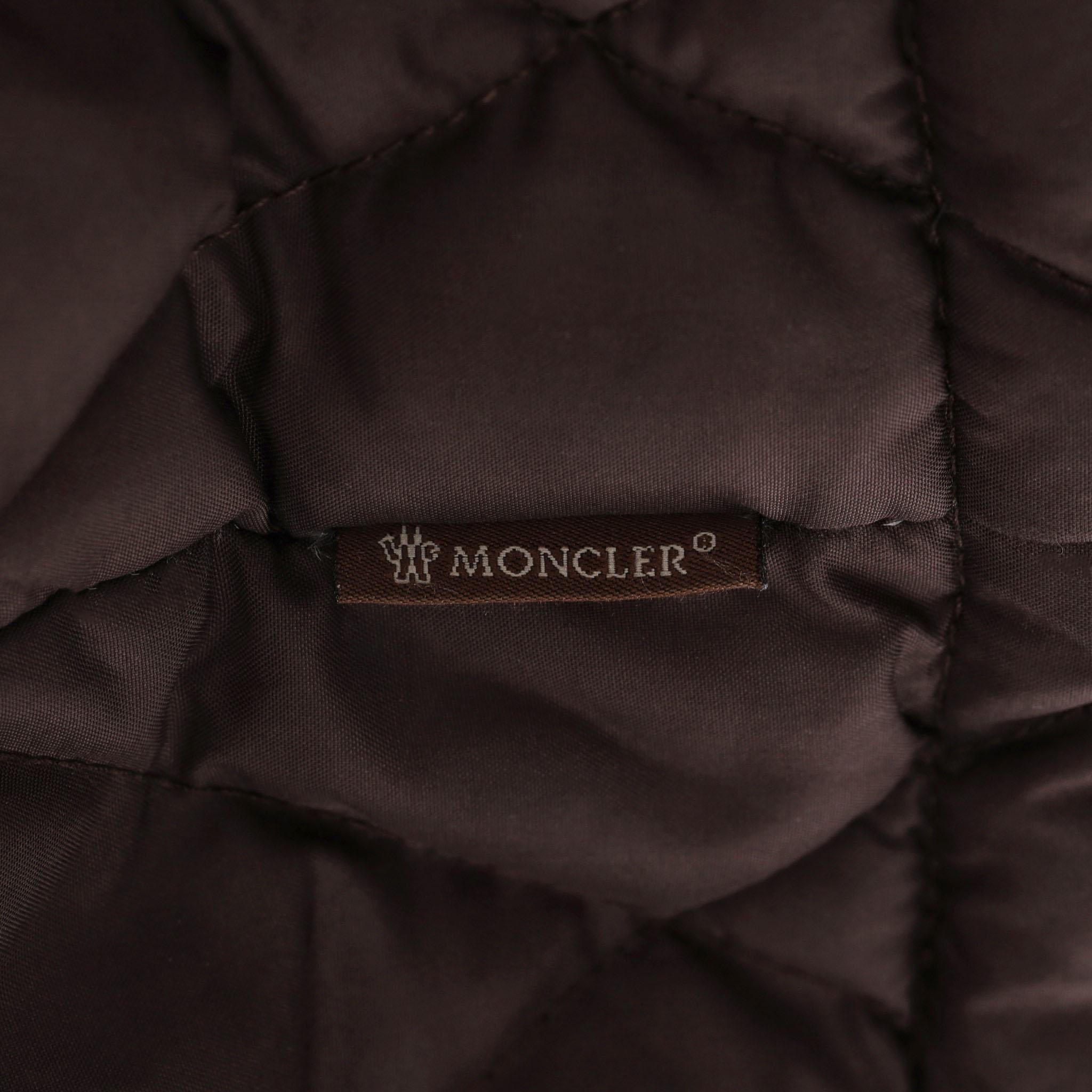 Moncler Diamond Stich Goose Down Coat With Fur Trim Hood For Sale at ...