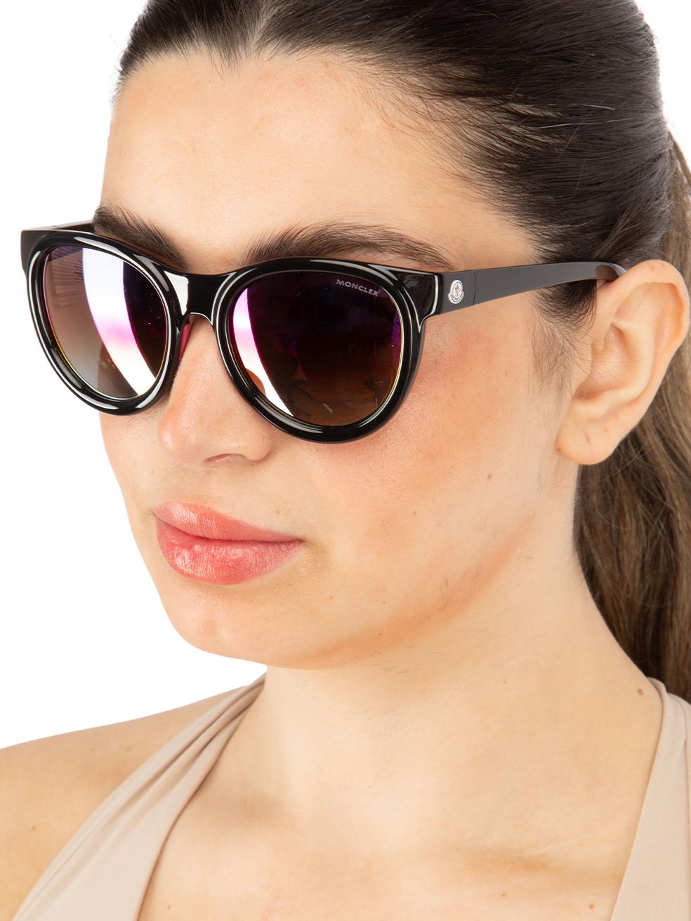 Moncler Grey Reflective Round Sunglasses For Sale at 1stDibs