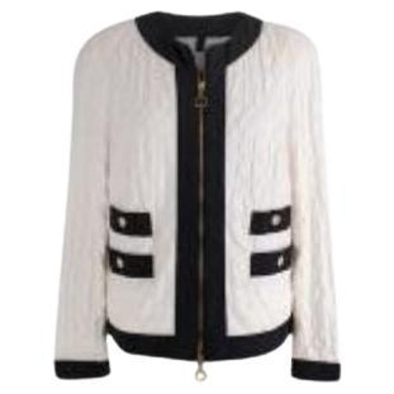 Moncler Ivory Quilted Gracie Jacket For Sale at 1stDibs