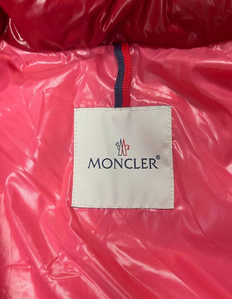 Moncler Red Badyfur Down Jacket w/ Detachable Fox Trim and Hood sz 1/US S at 1stDibs