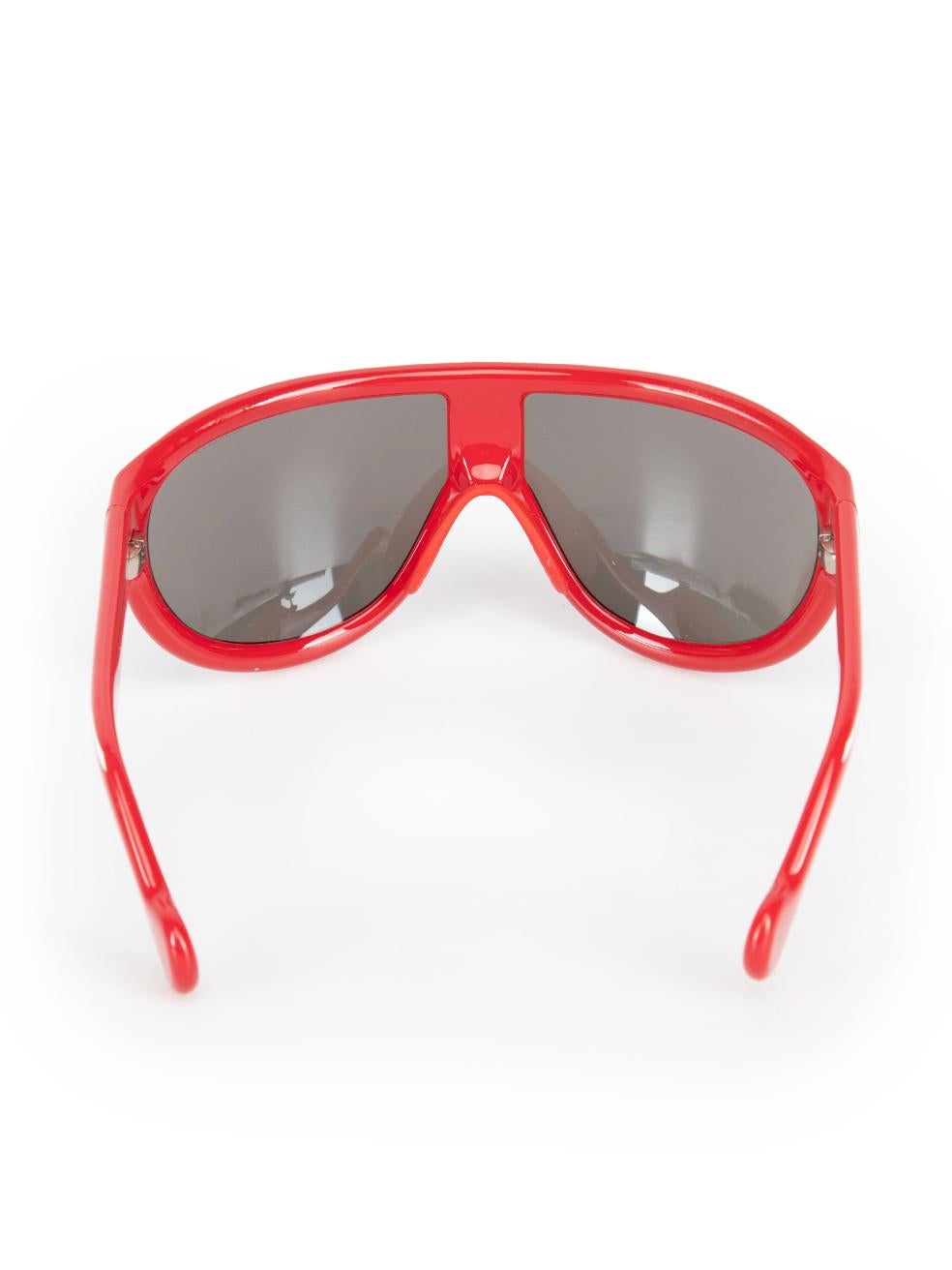 Moncler Red Mirrored Shield Sunglasses For Sale at 1stDibs
