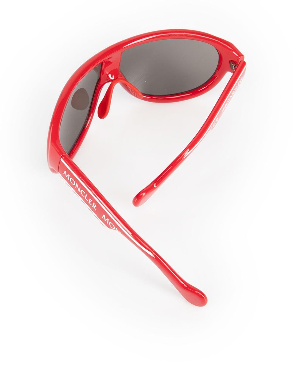 Moncler Red Mirrored Shield Sunglasses For Sale at 1stDibs