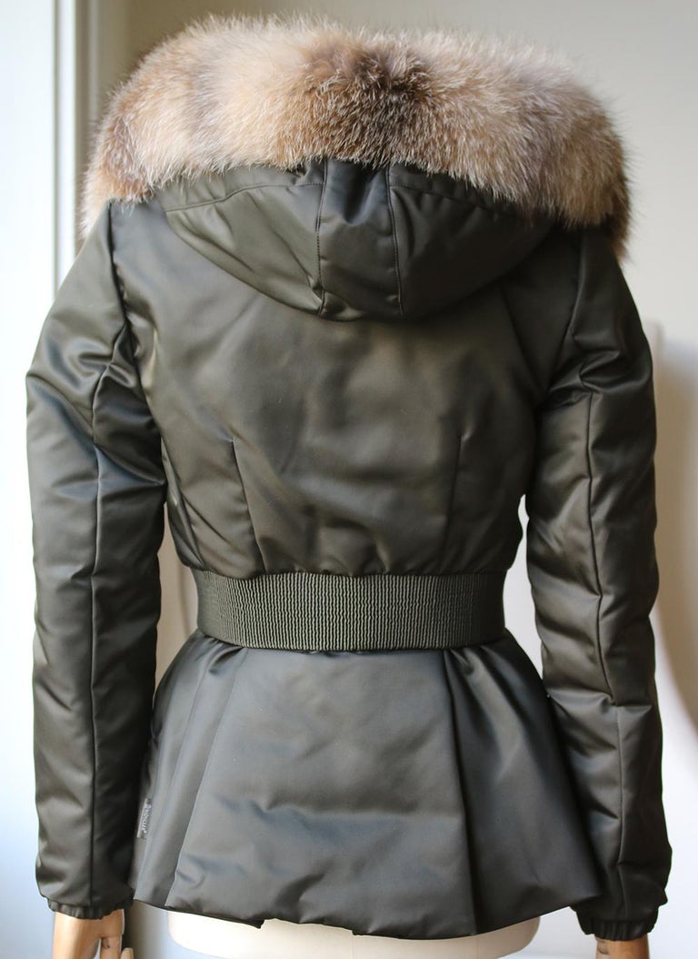 Moncler Saumur Fox Fur Trimmed Cinched-Waist Jacket at 1stDibs