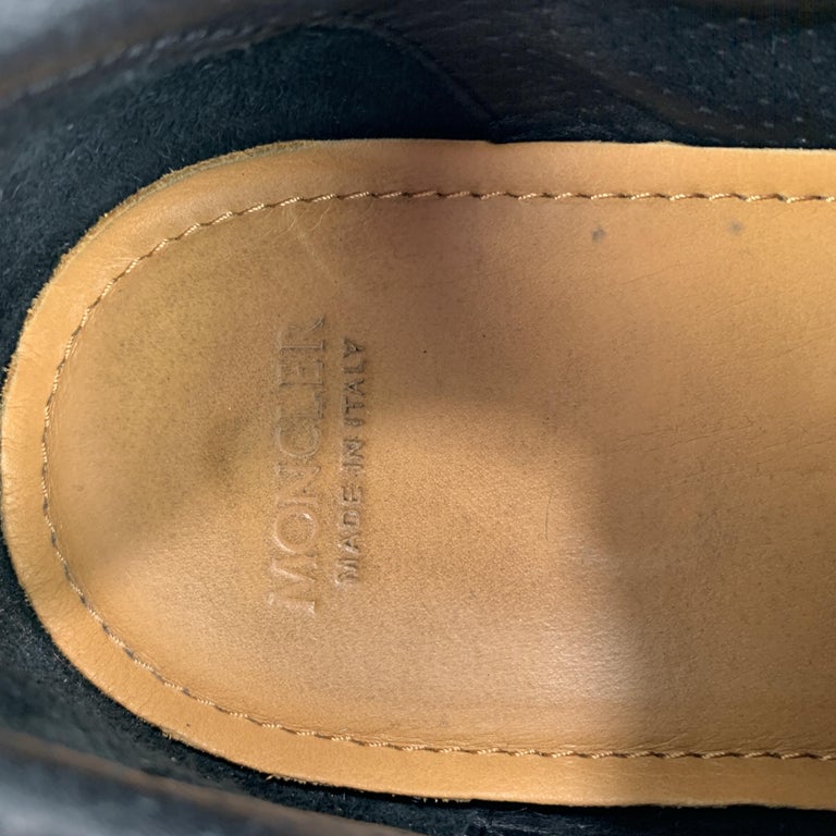 MONCLER Size 10 Navy Suede and Nylon Lace Up Sneakers For Sale at 1stdibs