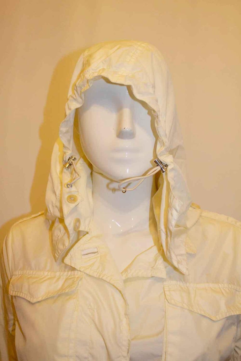 Moncler White Jacket with Detachable Hood For Sale at 1stDibs
