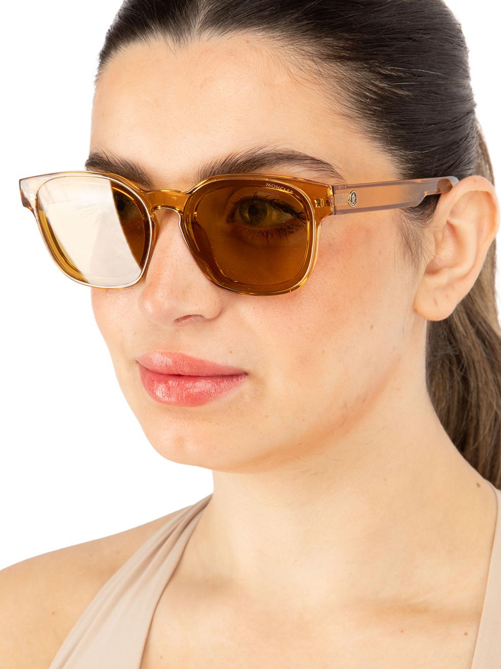 Moncler Yellow Transparent Square Sunglasses For Sale at 1stDibs