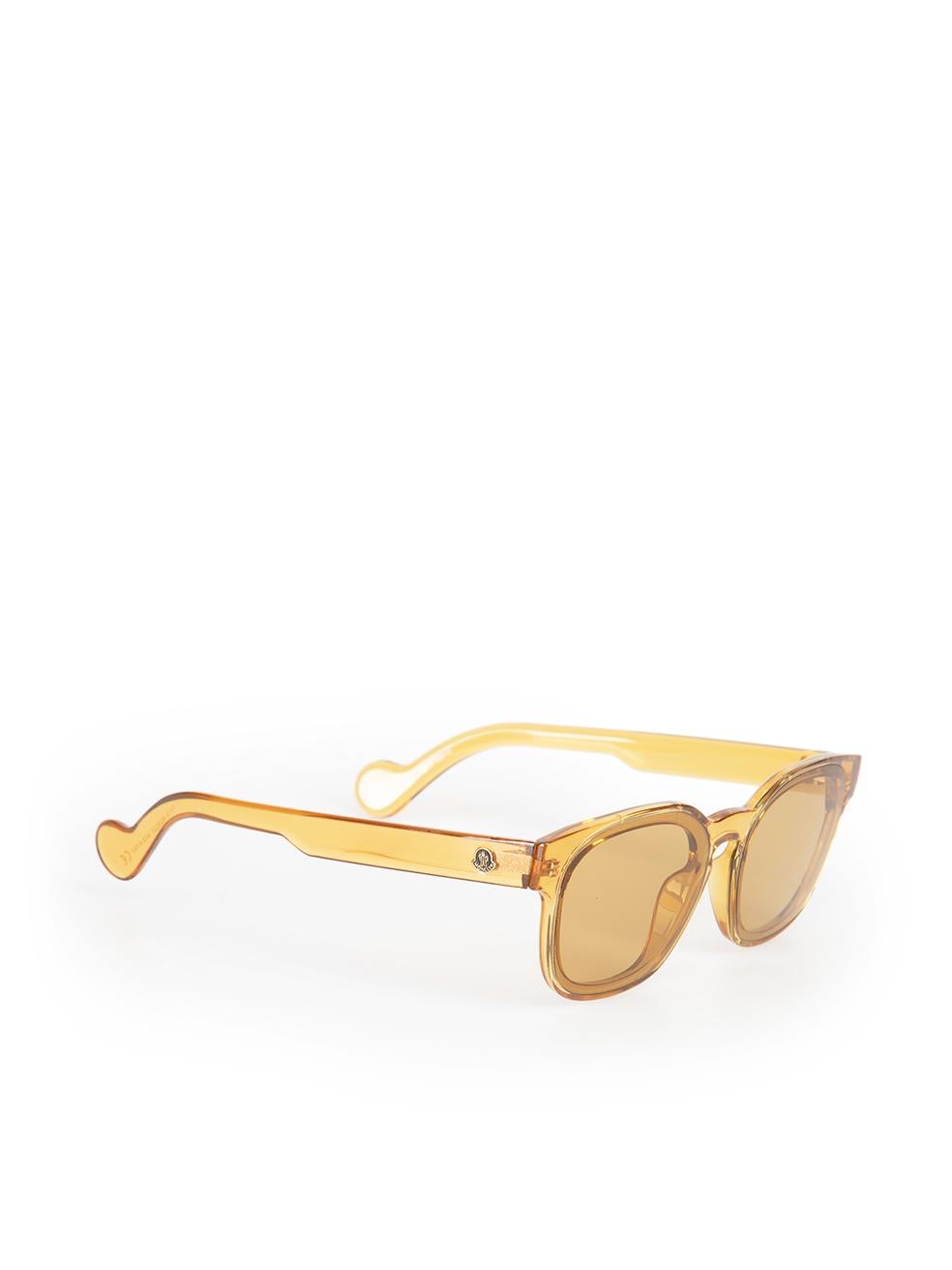 Moncler Yellow Transparent Square Sunglasses For Sale at 1stDibs
