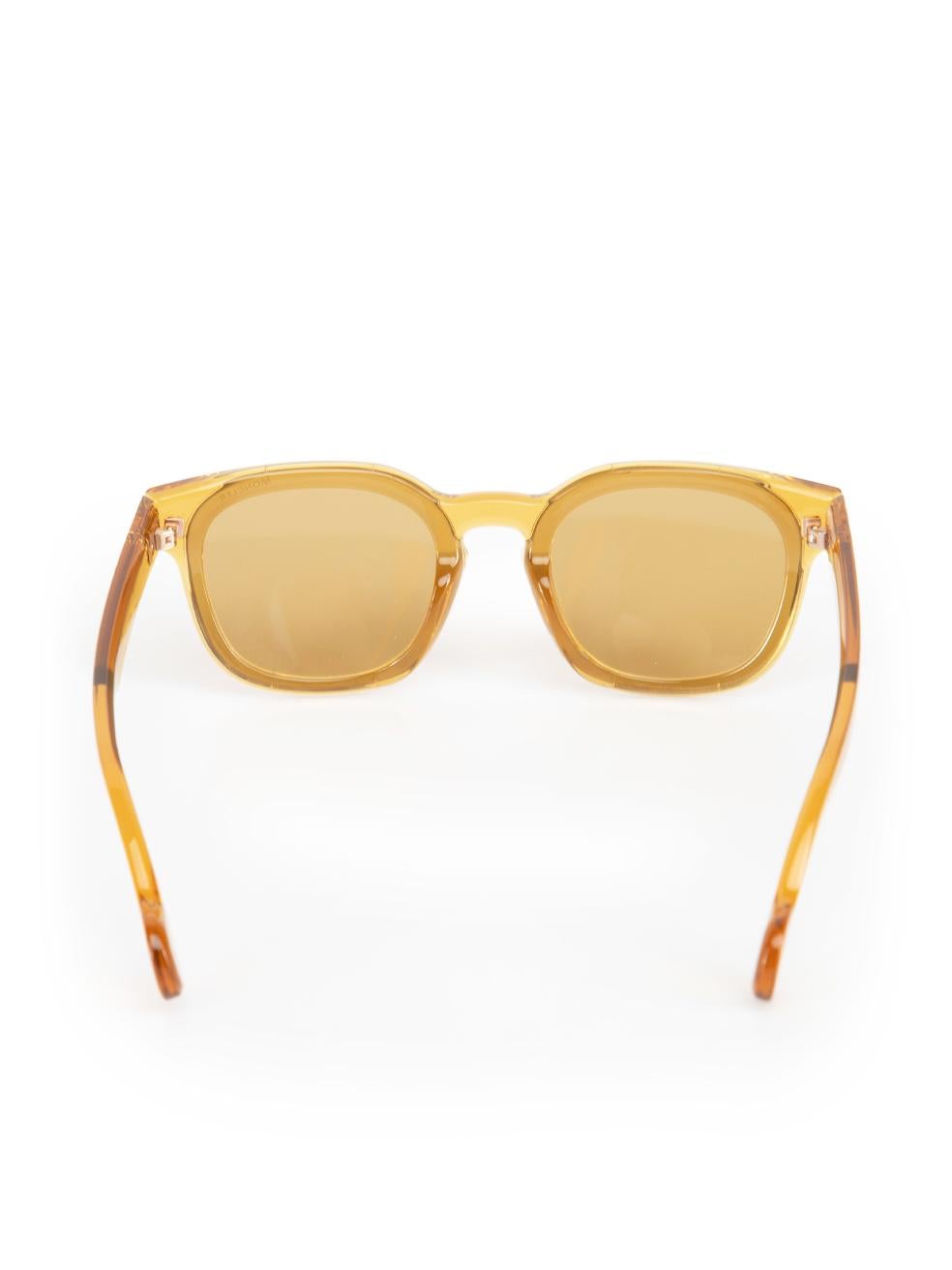 Moncler Yellow Transparent Square Sunglasses For Sale at 1stDibs