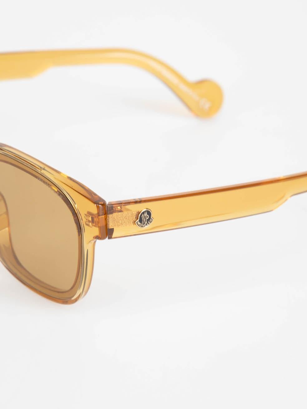 Moncler Yellow Transparent Square Sunglasses For Sale at 1stDibs