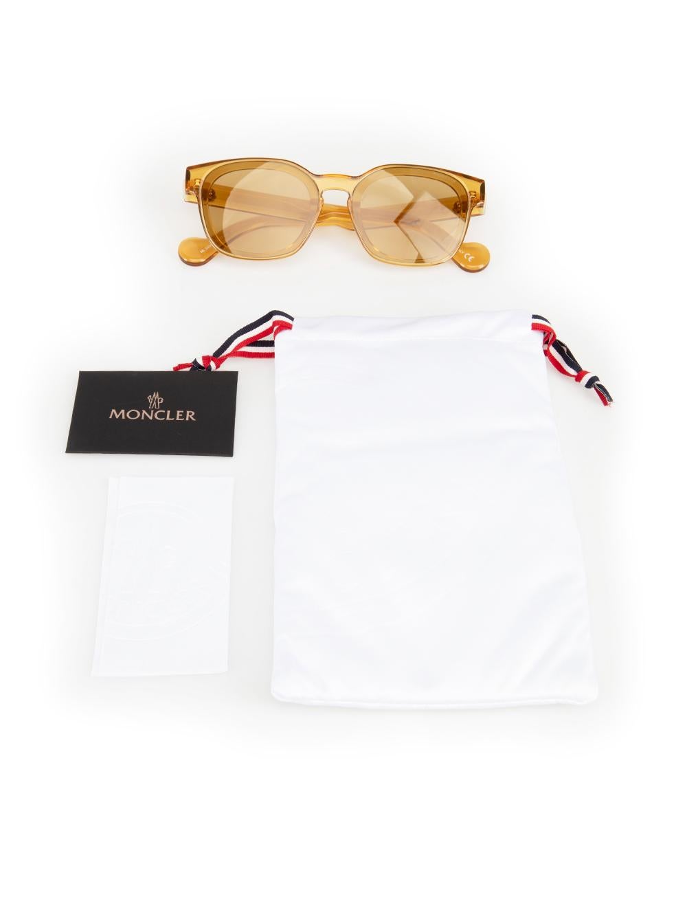 Moncler Yellow Transparent Square Sunglasses For Sale at 1stDibs