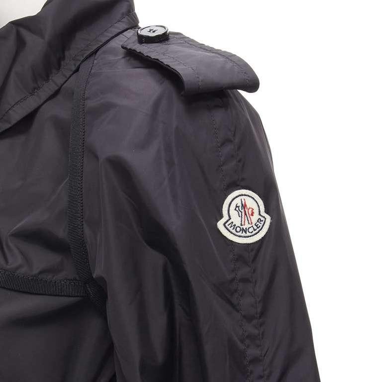 MONCLER Yukiko Giubbotto black snap buttons collared windbreaker poncho ...