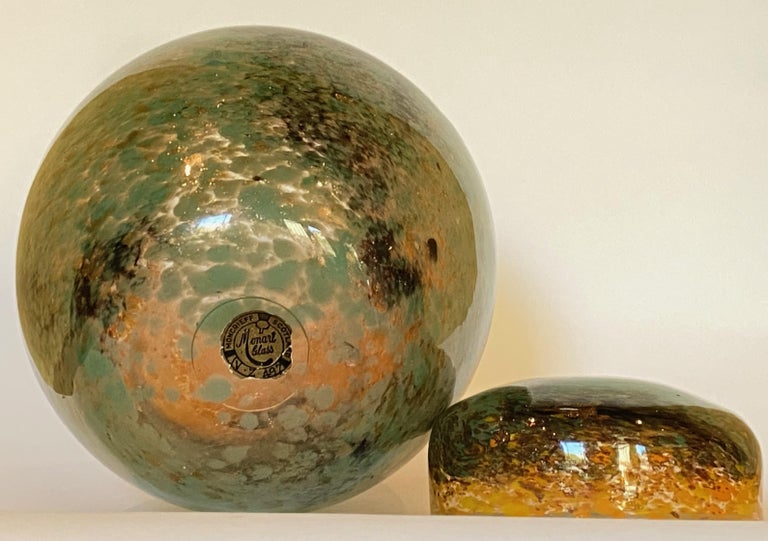 Moncrieff Monart Art Glass Vase Lidded Jar, Scotland, Mid-20th Century ...