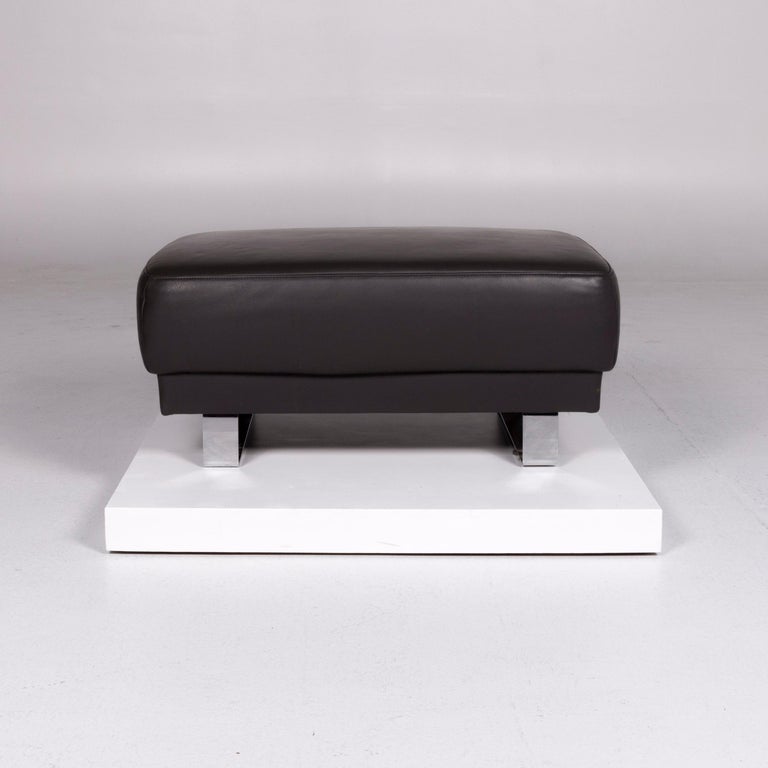 Mondo Designer Leder Sofa Garnitur Anthrazit Dreisitzer Hocker For Sale ...