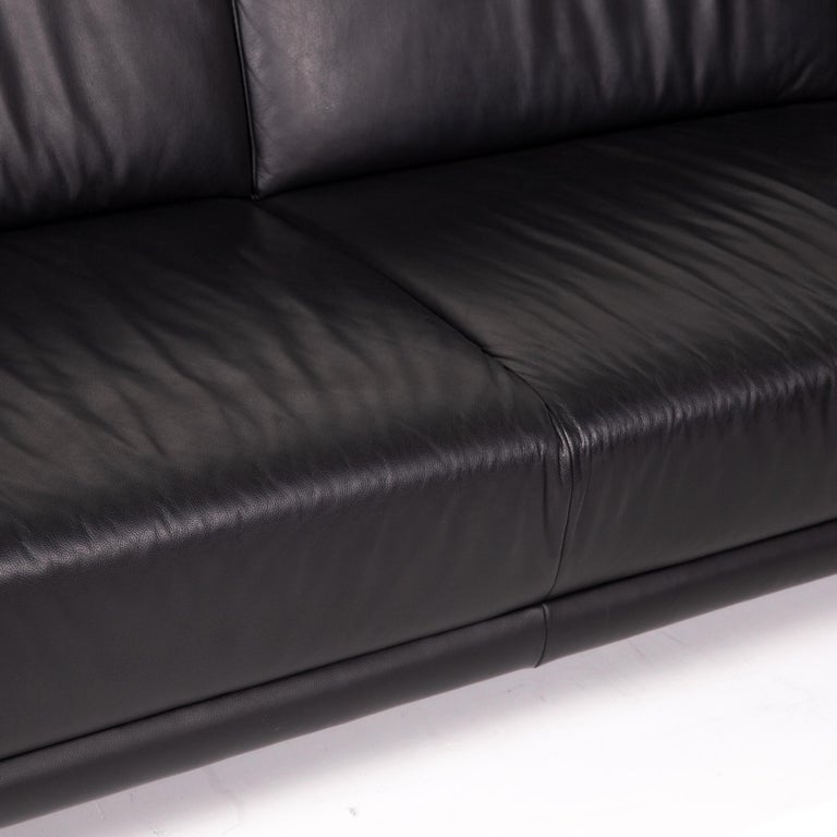 Mondo Leather Corner Sofa Black Sofa Couch For Sale at 1stDibs | mondo sofa