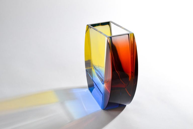"Mondrian" Moser Crystal Vase For Sale at 1stDibs