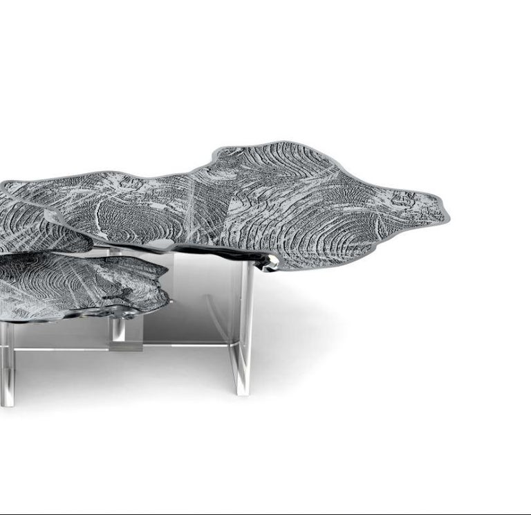 Monet Center Table with Polished Casted Aluminum And Acrylic Base For ...