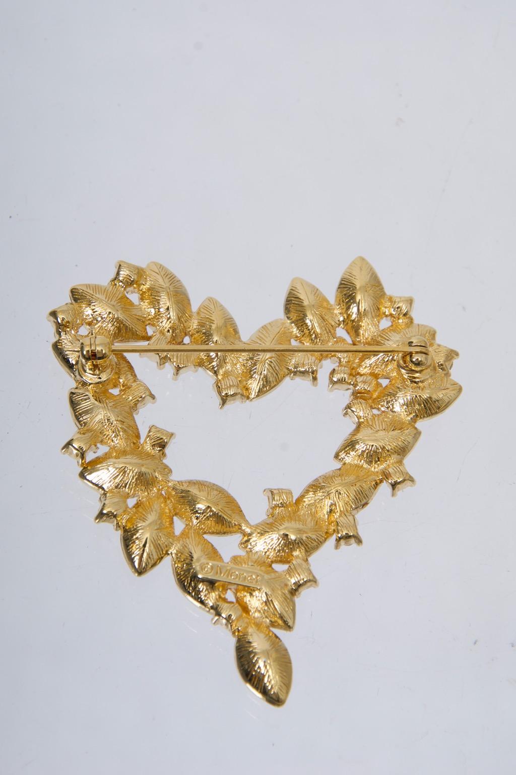 Monet Heart Brooch at 1stDibs | monet brooch value, vintage monet ...