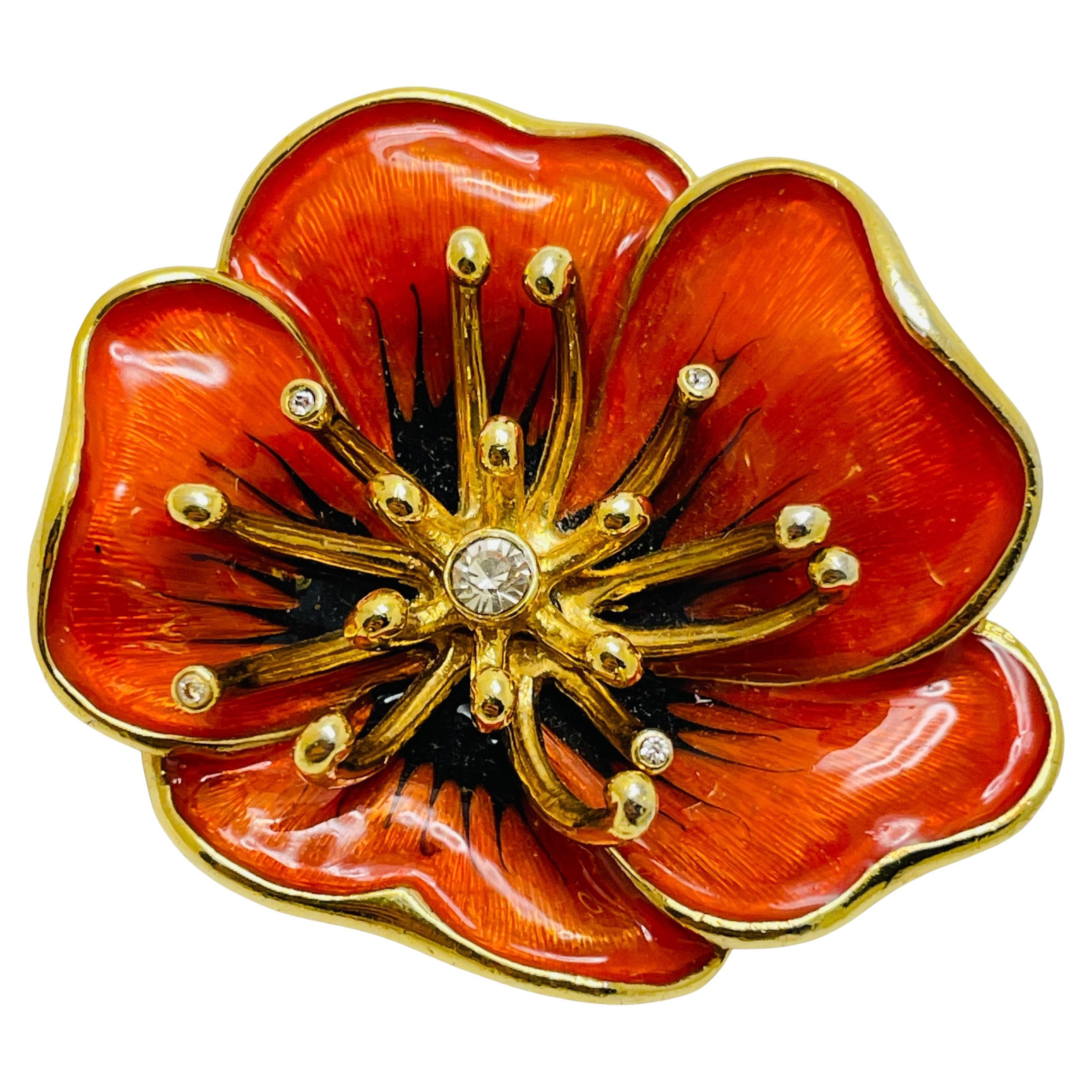 Vintage gold pearl coral butterfly designer brooch For Sale at 1stDibs
