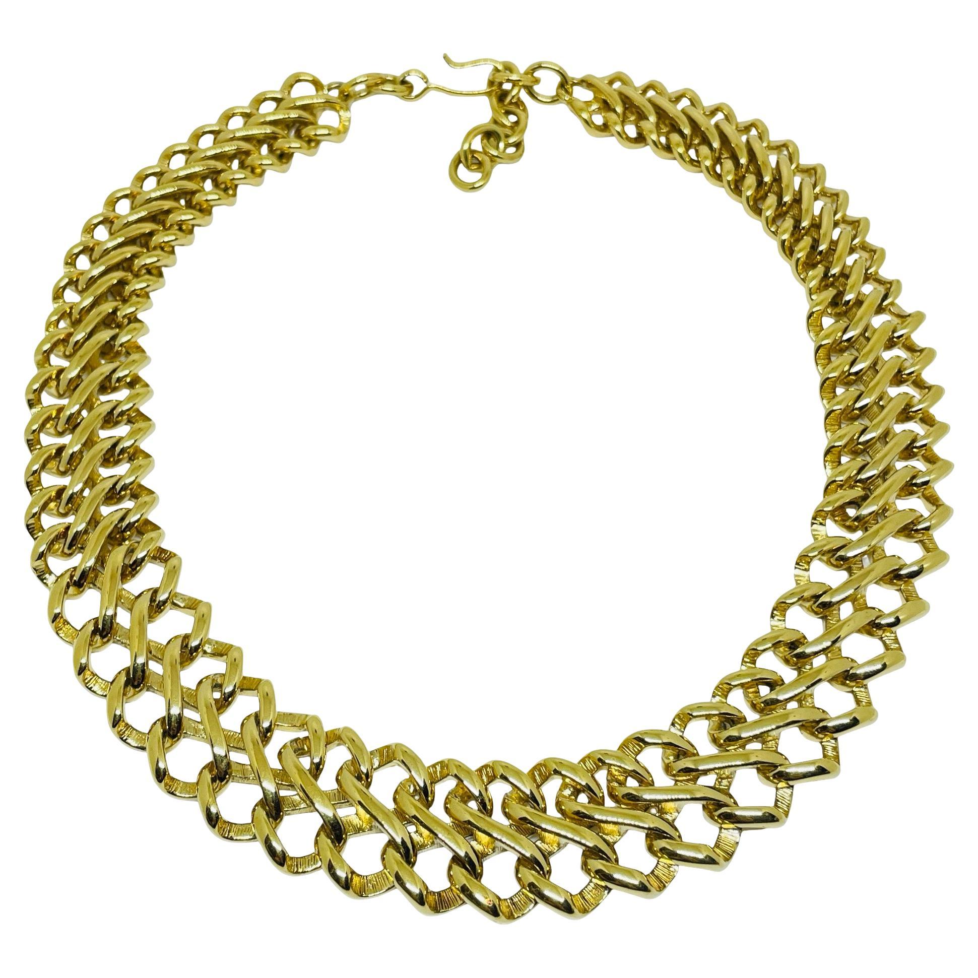 MONET signed vintage gold tone adjustable slide designer necklace For ...