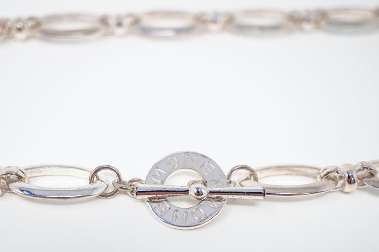 Monet Vintage Silver Chunky Chain Necklace with Branded Toggle Clasp at ...