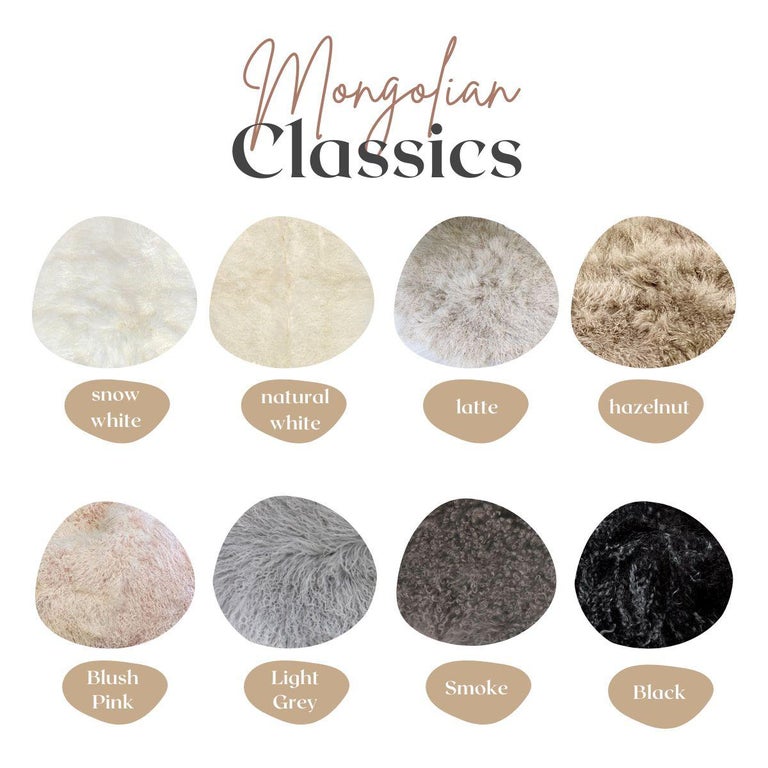 Mongolian Fur Rug or Throw, Blush Pink For Sale at 1stDibs