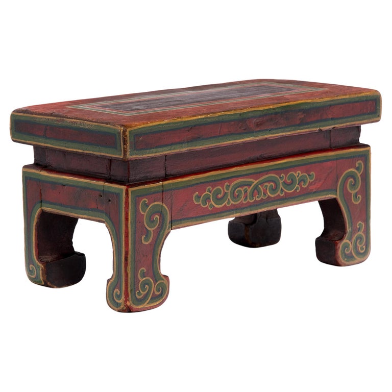Mongolian Painted Display Stand at 1stDibs
