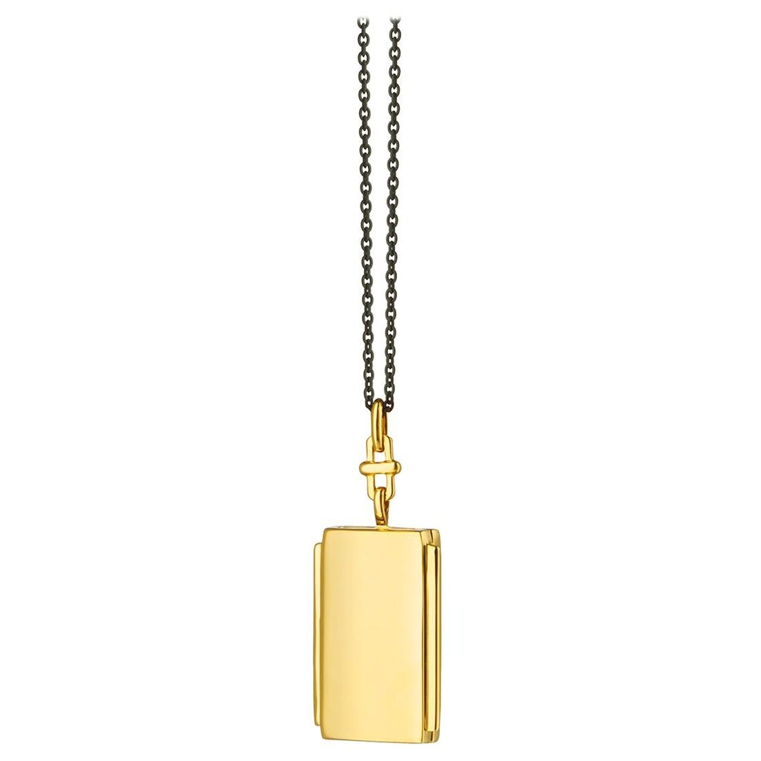 Monica Rich Kosann 18 Karat Yellow Gold Deco Rectangular Locket with ...