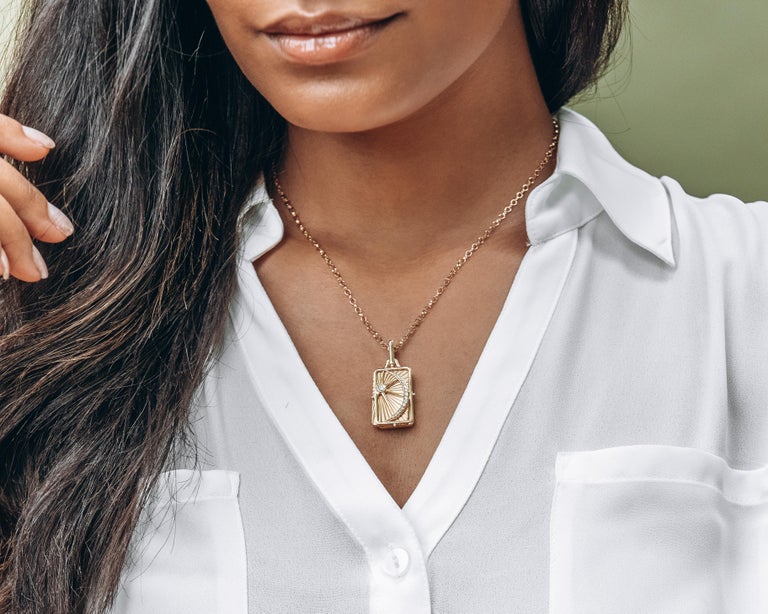 Monica Rich Kosann 18k Yellow Gold Sun, Moon and Stars Gate Locket For ...